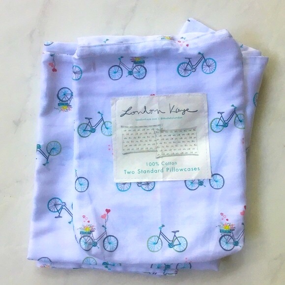 London Kaye | Bedding | London Kaye Pillow Cases Set Bicycles Hearts ...